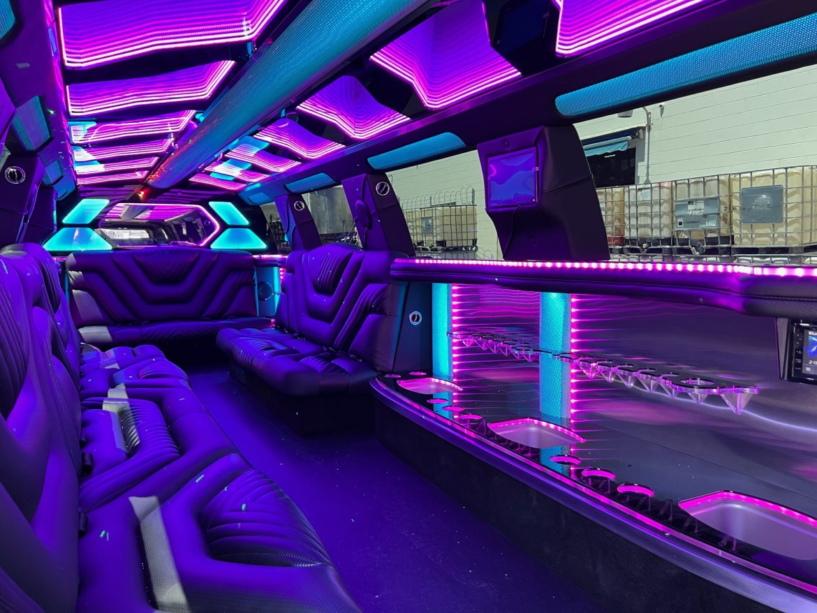 Purple Hummer Limo Inside